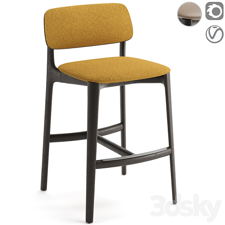 Curve Poliform Stool - Chair - 3D model