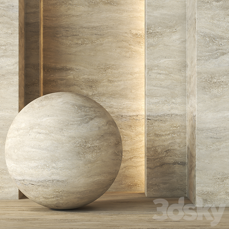 Travertine Material 4K - Seamless - Stone - 3D model