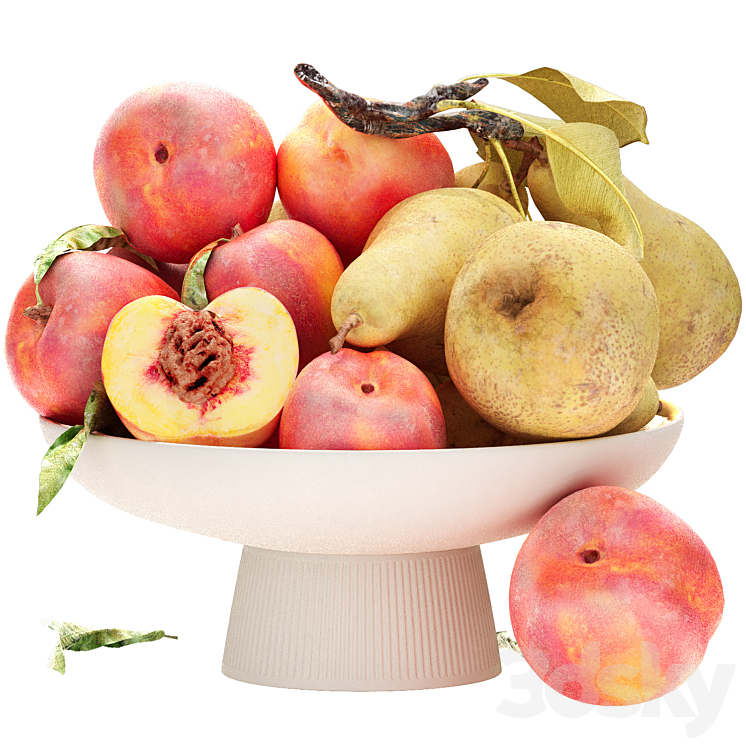 bowl of peaches and pears - Food and drinks - 3D model