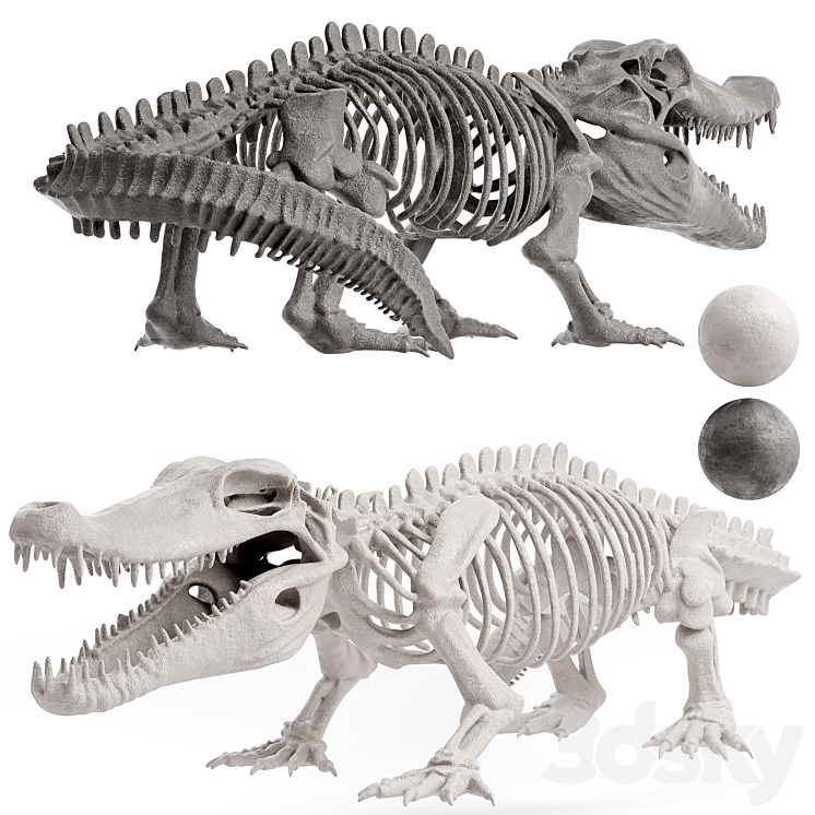 Premium Sculpture | Ancient Crocodile Skeleton | Model 0007 - Sculpture ...