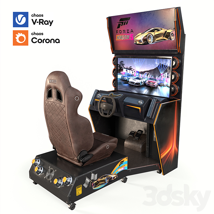 Car Racing Game Arcade Machine - Miscellaneous - 3D model