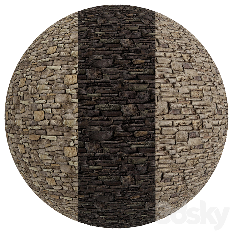 FB1101 Del Mare Ledgestone | 3MAT | 4k | seamless | PBR - Stone - 3D model