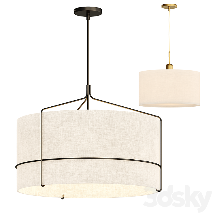 Shaw and Short Drum Pendant Lamp - Pendant light - 3D model