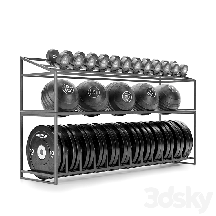 Weight Storage Racks Dumbbell Set 026 - Sports - 3D model