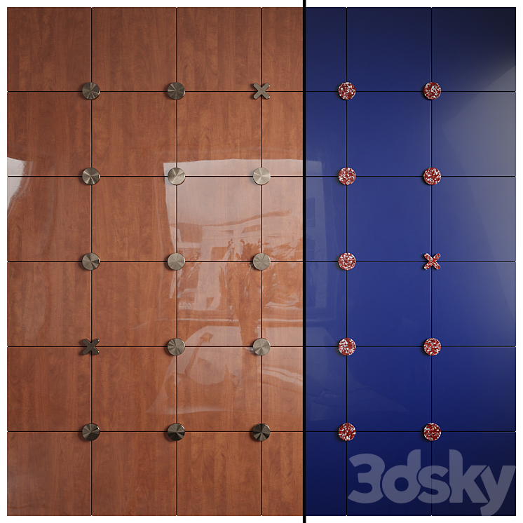 XO Wall Panels (Tic Tac Toe) - 3D panel - 3D model