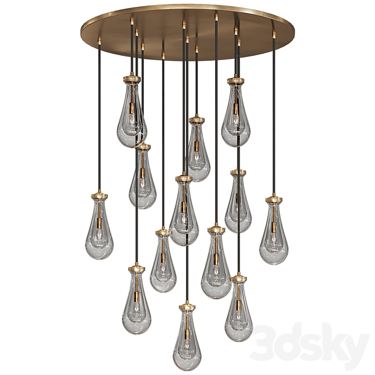 Rain Round Chandelier 36" By RH - Pendant light - 3D model