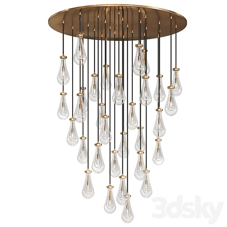 Rain Round Chandelier 60" By RH - Pendant light - 3D model