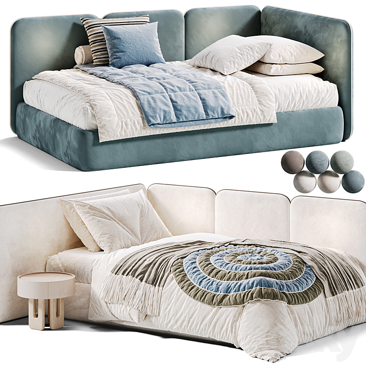 Flit Corner Bed Design Project N6 - Bed - 3D model