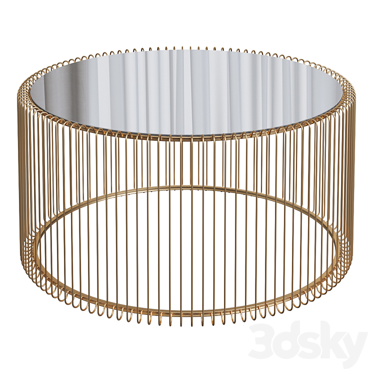 Anthony gold round coffee table - Table - 3D model
