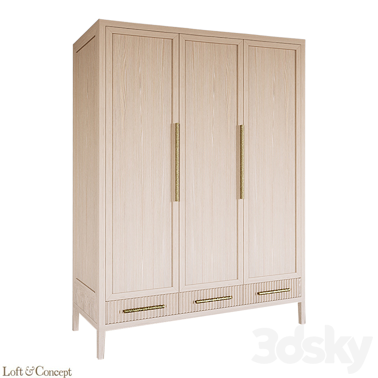 Large Primo Light Oak Wardrobe with 3 Doors and 3 Drawers by Loft ...