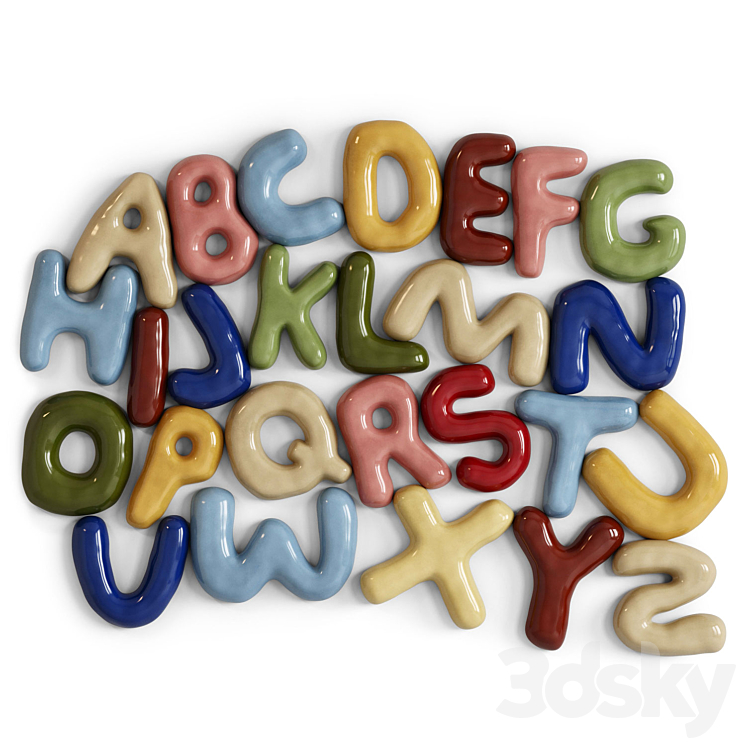 English ceramic letters - Miscellaneous - 3D model