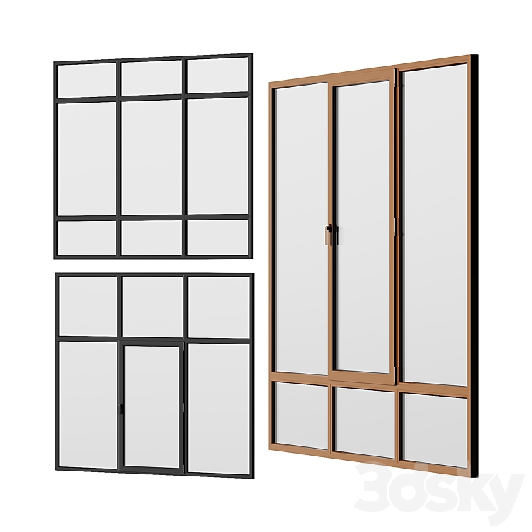 Panoramic uPVC windows and partitions for facades - Windows - 3D model