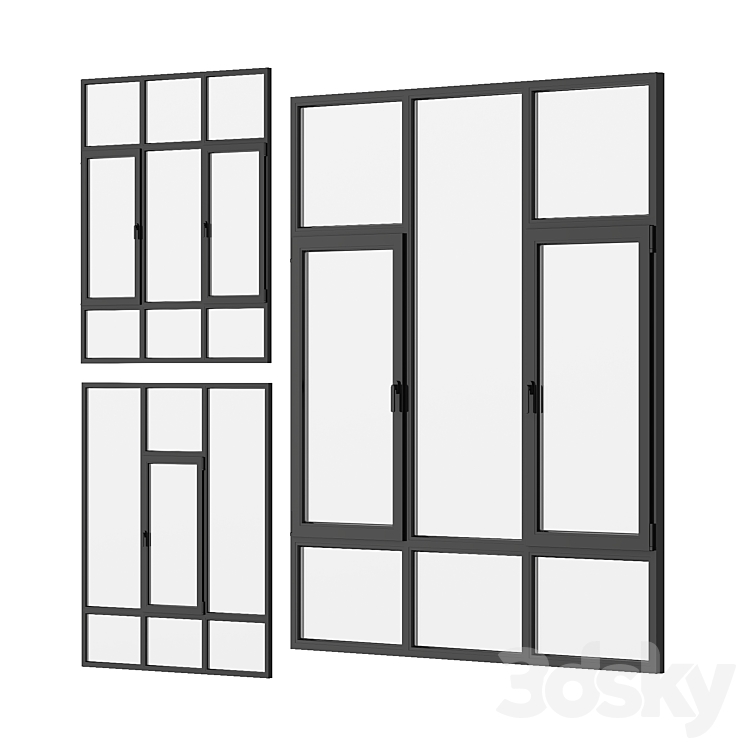 Panoramic uPVC windows and partitions for facades - Windows - 3D model