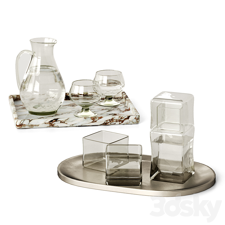 Zara Home Decorative Glassware Set-01 - Tableware - 3D model