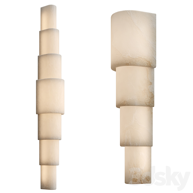Alba Cascade Alabaster Wall Sconce - Wall light - 3D model