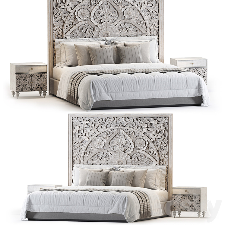 RH Anaya Platform Bed - Bed - 3D model
