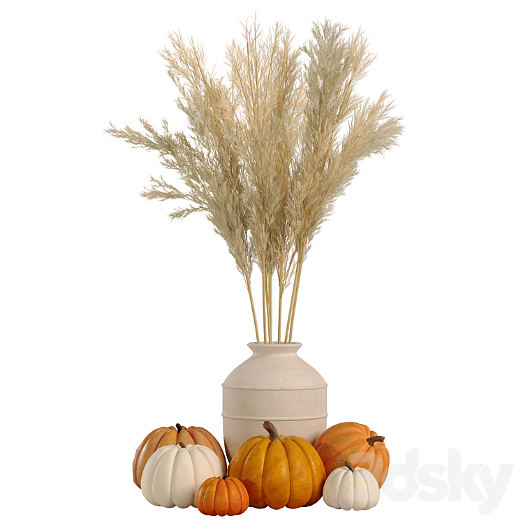 Indoor Pampas & Pumpkin Decor Set 13 - Indoor - 3D model
