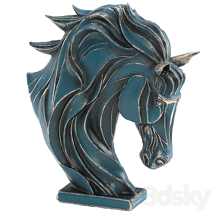 Stylized Horse Head Sculpture - Sculpture - 3D model