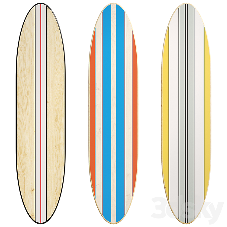 Pottery Barn / Striped Surfboard Wall Art - Other decorative objects ...