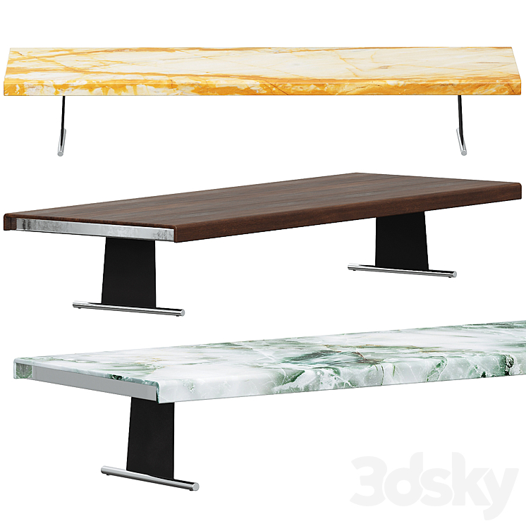 Libra Coffee Table 2200x800x360 by Minotti - Table - 3D model