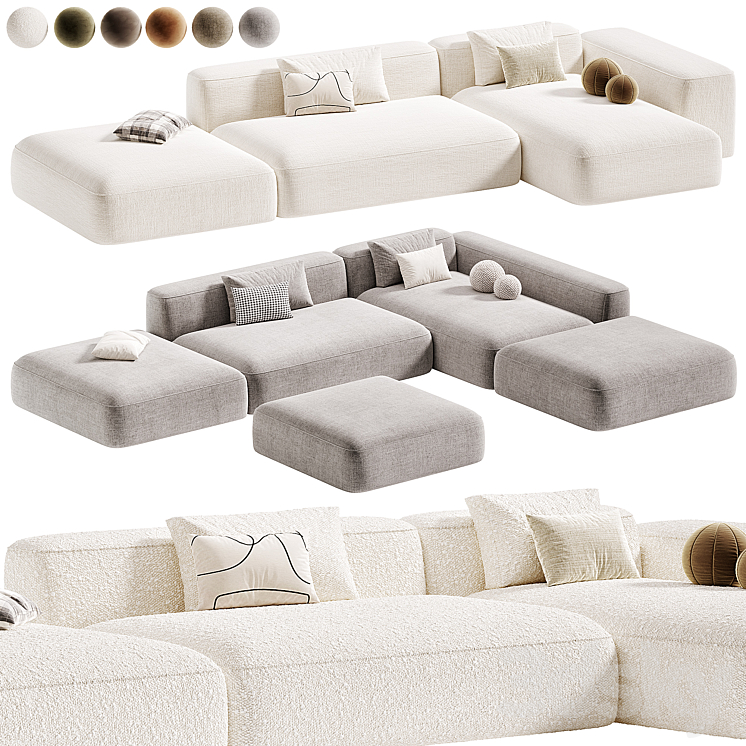 Corner Dorvan Desiree Modular Sofa - Sofa - 3D model