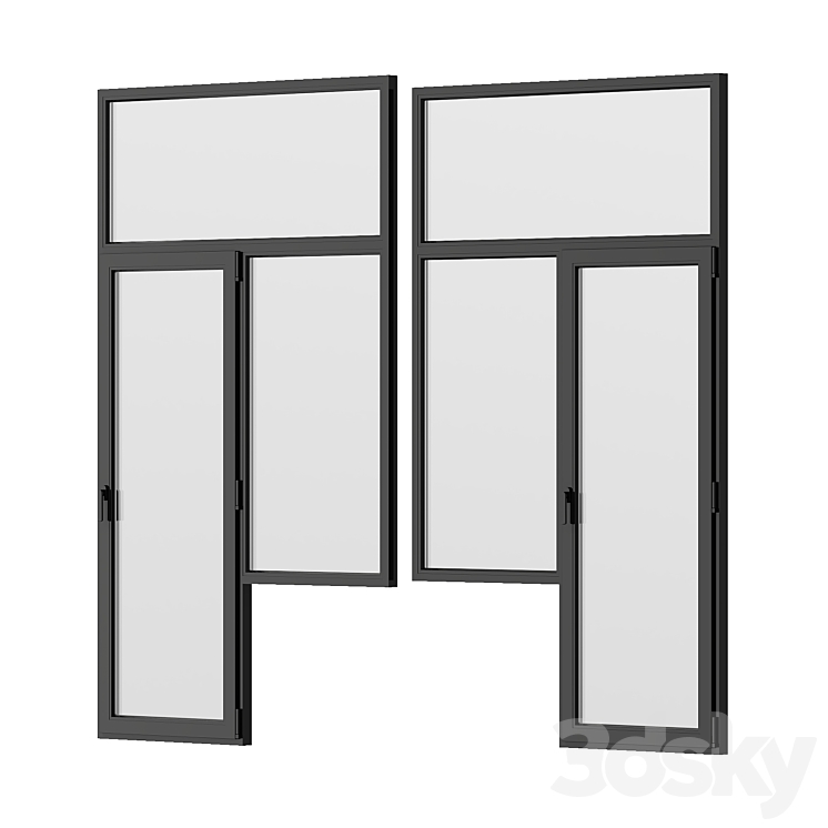 Panoramic uPVC windows and partitions for facades - Windows - 3D model