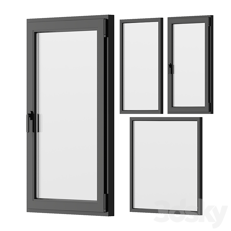 Panoramic uPVC windows and partitions for facades - Windows - 3D model