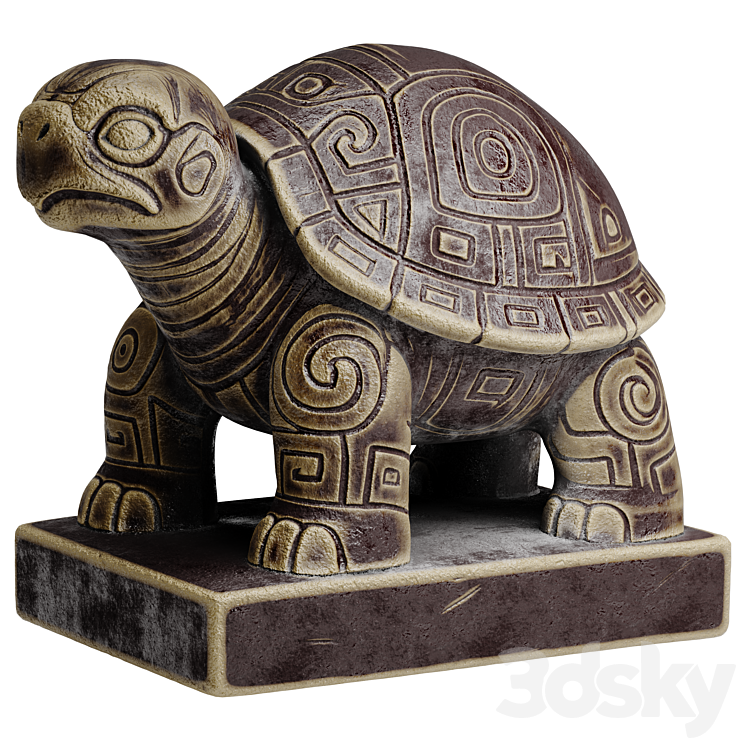 Premium Sculpture | Aztec Stone Turtle | Model 0029 - Sculpture - 3D model