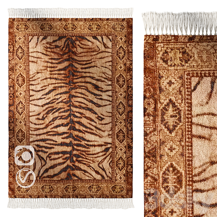 Jaya Animal Digital Printed Chenille Rug - Carpets - 3D model