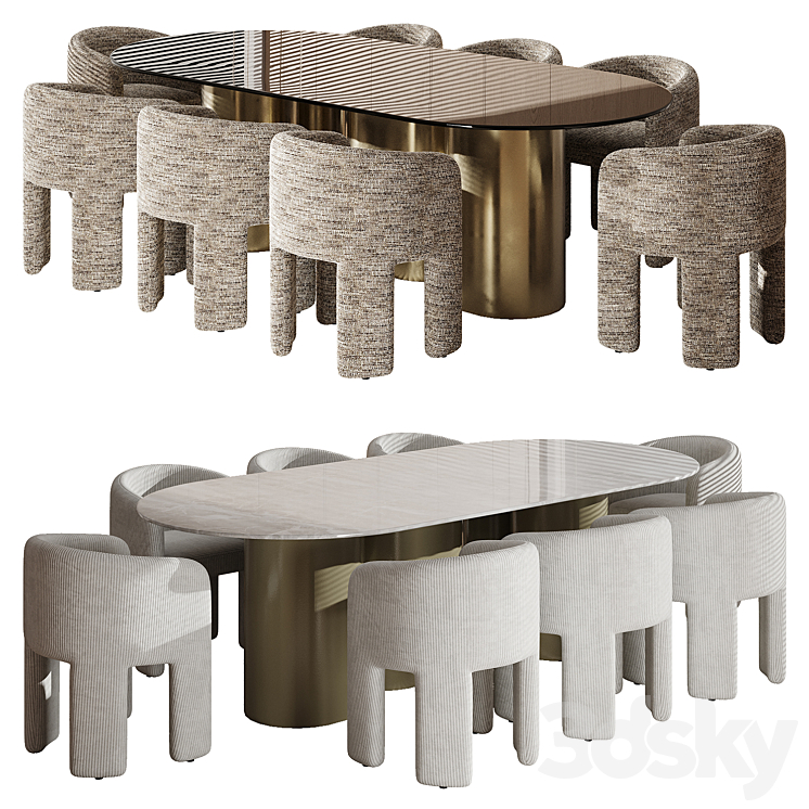 Dining Set - Table + Chair - 3D model