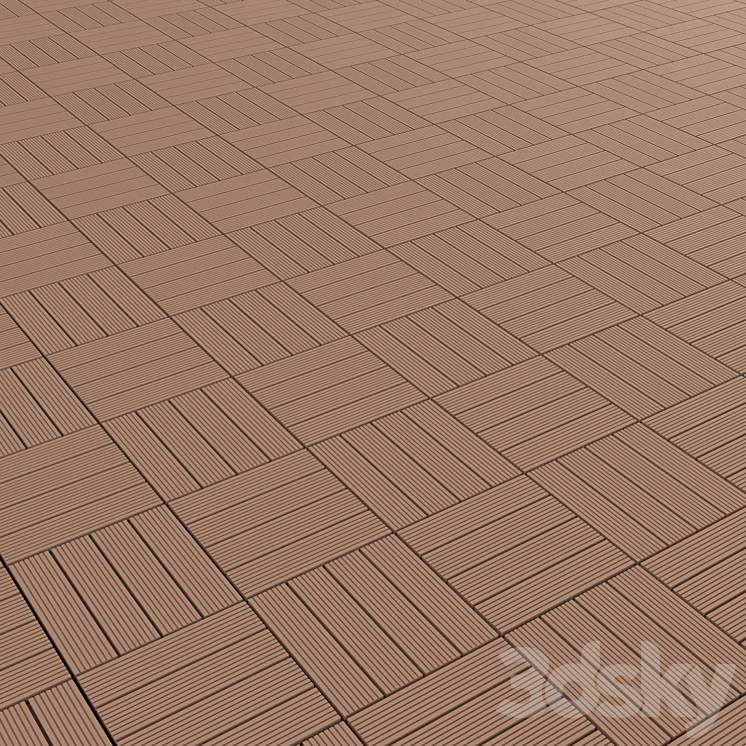Decking slabs (boards) 010 - Wood - 3D model