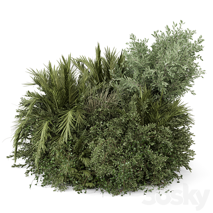 Outdoor Plants Bush_Bush Set 4061 - Bush - 3D model