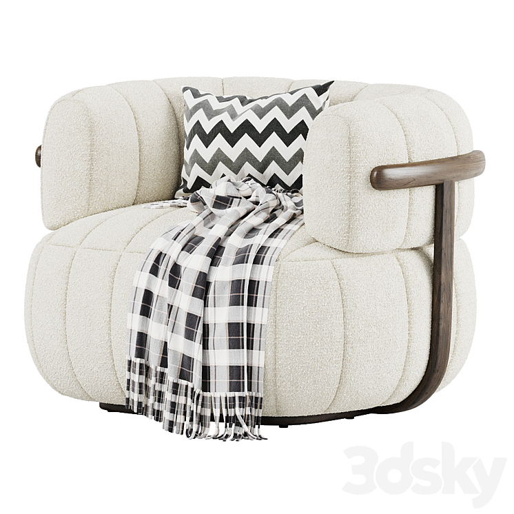 Riley Swivel Chair Altro Snow Boucle - Arm chair - 3D model