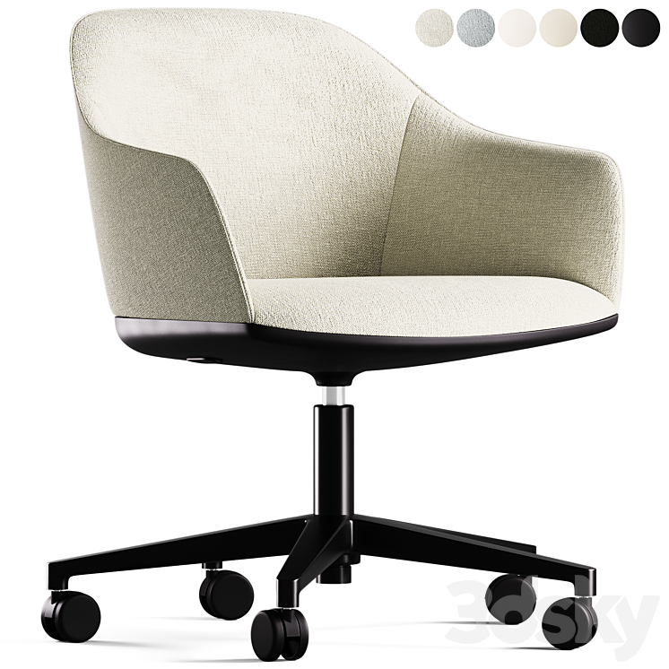 Softshell Chair five star base - Office furniture - 3D model