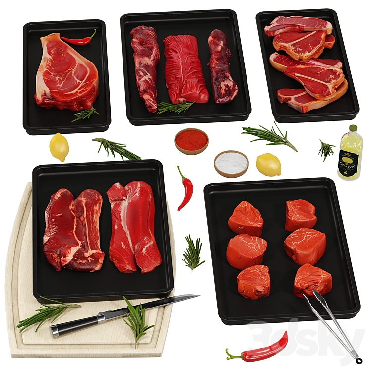 Butcher Set 1 - Shop - 3D model