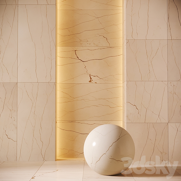 Natural stone / Marble tiles P114 Zecevo - Tile - 3D model