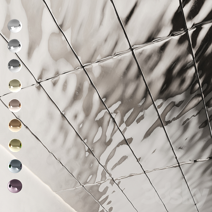 3D steel sheet panels 17 (9 colors) - 3D panel - 3D model