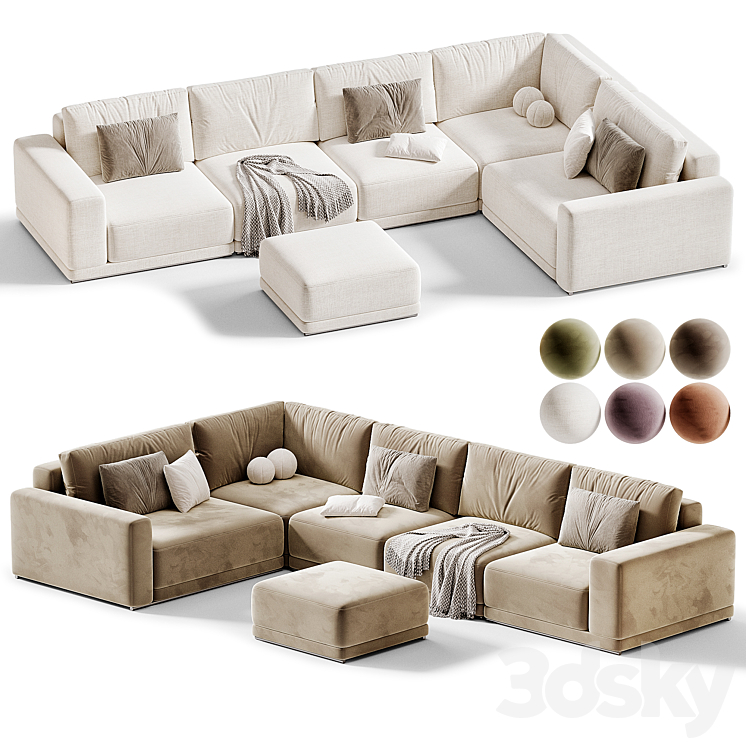 Reyne Corner Modular Sofa by Soft Life - Sofa - 3D model