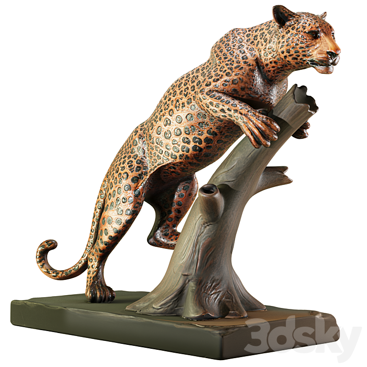 Leopard Statue - Sculpture - 3D model