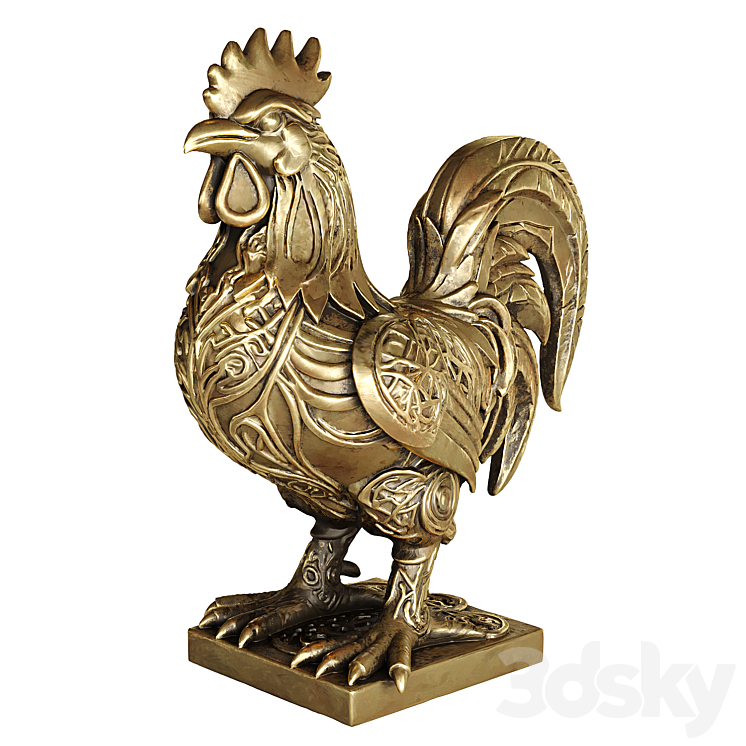 Rooster Statue 4 - Sculpture - 3D model