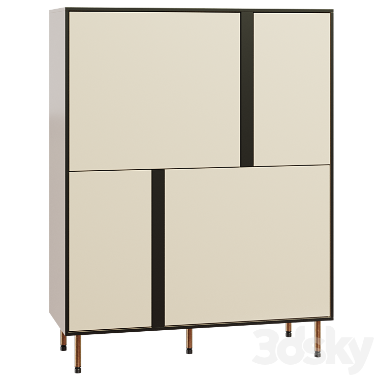 Asymmetrical wardrobe Artist - Wardrobe & Display cabinets - 3D model