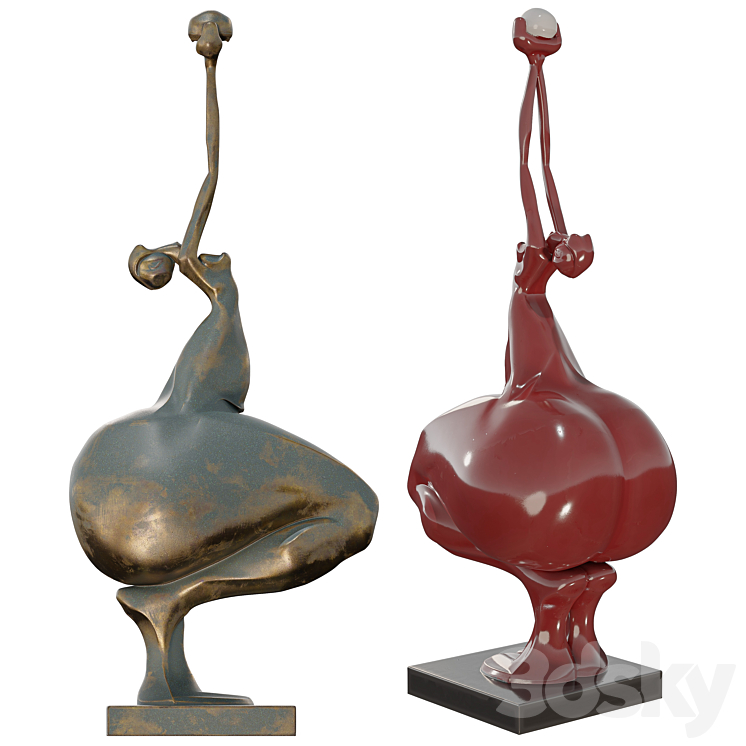 Abstract Human Form Sculpture - Sculpture - 3D model
