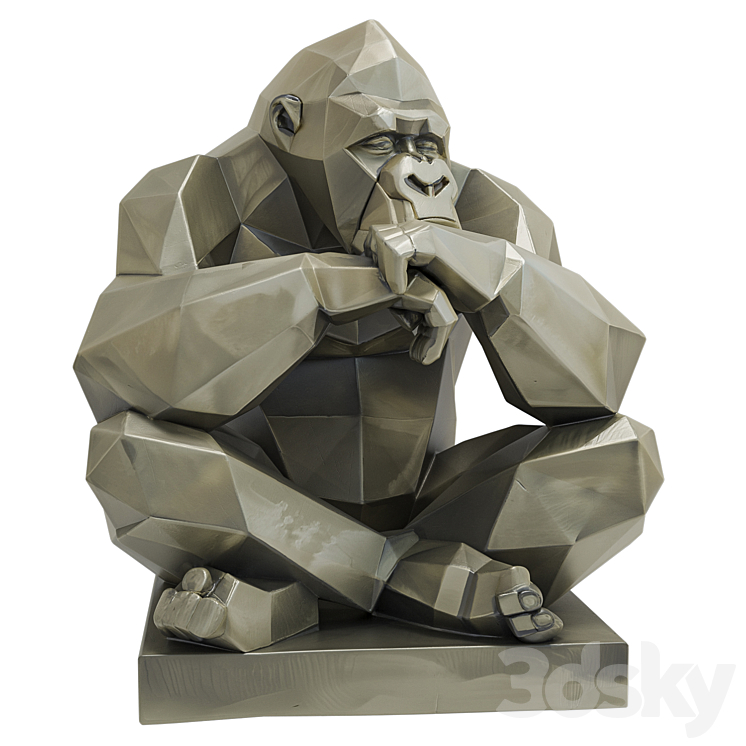 Geometric gorilla sculpture - Sculpture - 3D model