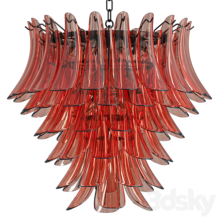 Cleopatra Rose Pink Glass Tiered - Pendant light - 3D model