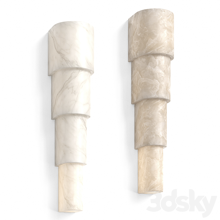 Alba Cascade Alabaster Wall Sconce - Wall light - 3D model