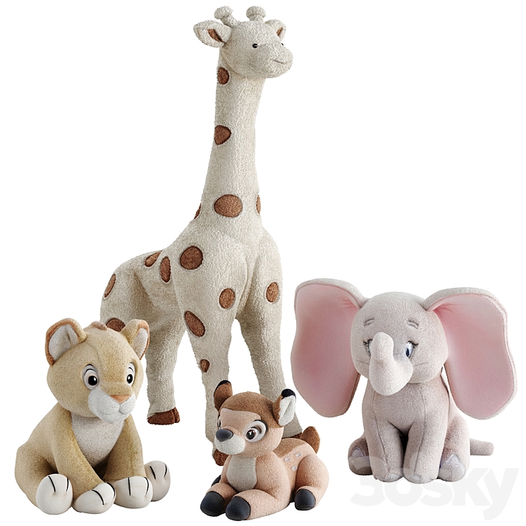 Plush Toys Set 24-Disney Baby Plush - Toy - 3D model