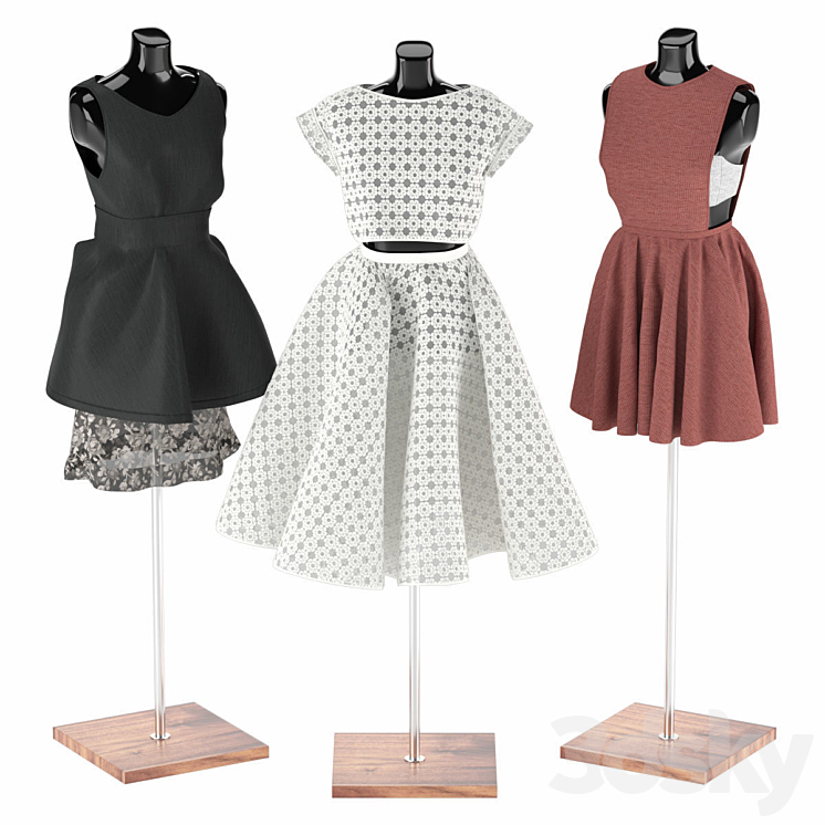 Mannequin Set Vol 016 - Сlothes and Footwear - 3D model