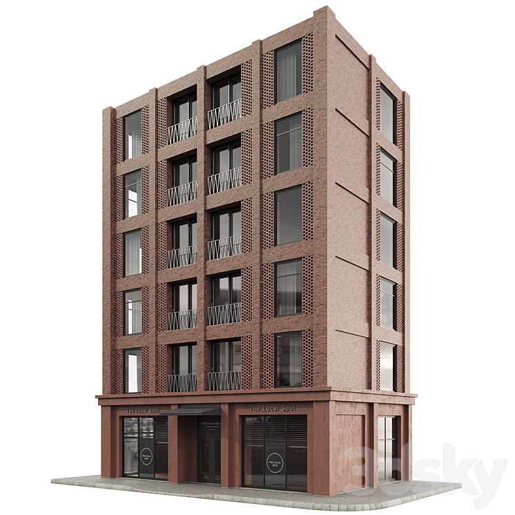 Urban Brick Apartments #15 - Building - 3D model