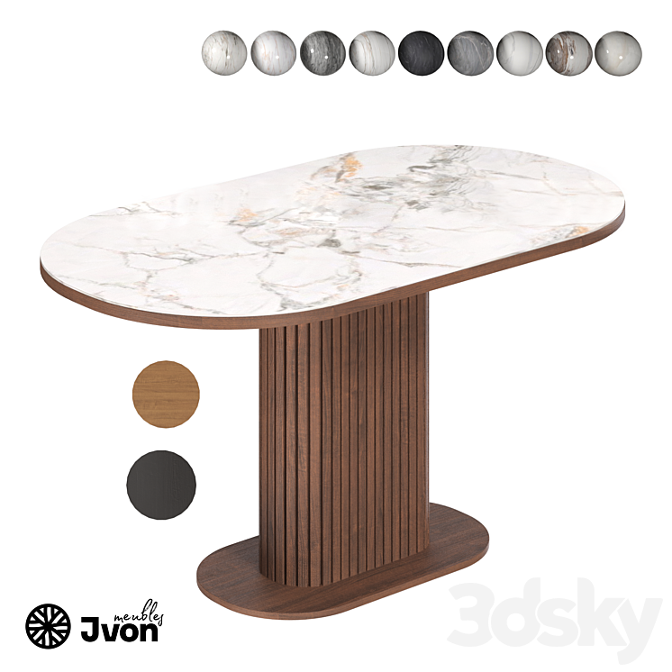 Om Table Oval Fit Mramor Jvon - Table - 3D model