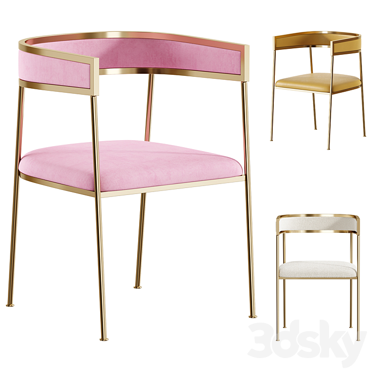 Glam Velvet Dining Side Chair - Chair - 3D model